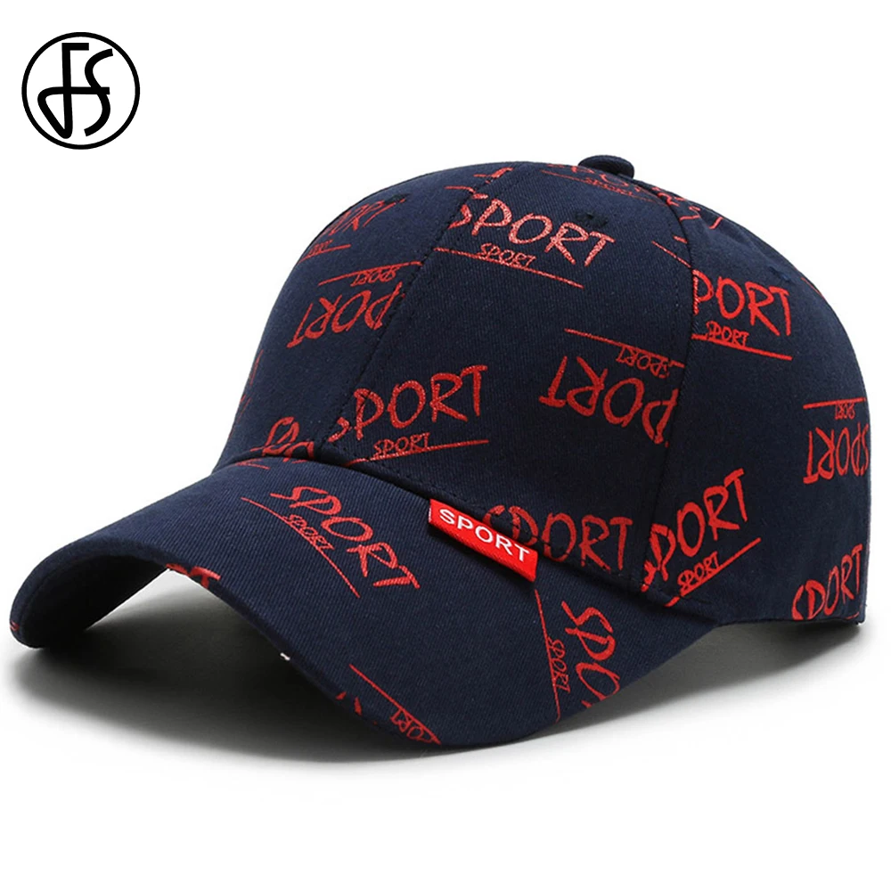 Fs Spring Trendy Letter Graffiti Baseball Cap For Men Women Navy Red ...