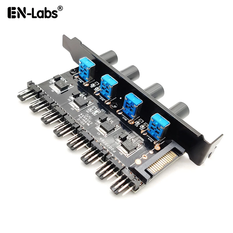 Computer Pc 6 Channel 8 Way 4 Pin Pwm 3 Pin Fan Speed Controller Pci ...