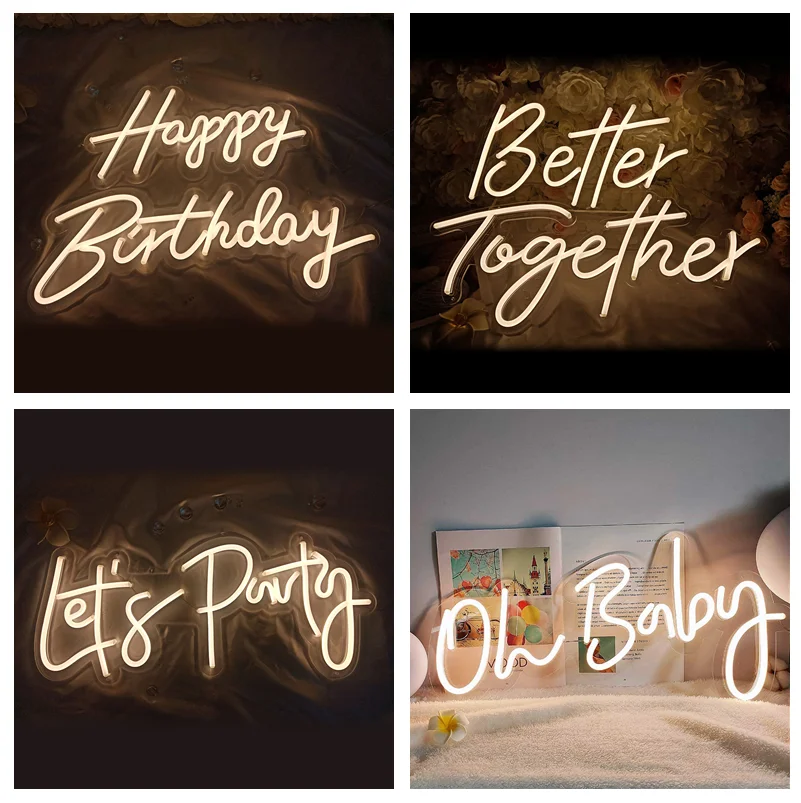Happy Birthday Wedding Bride To Be Led Neon Signs Light For Party ...