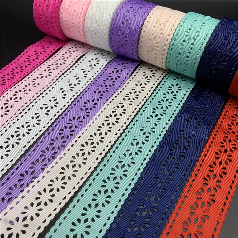 5yards/lot 30mm Hollow Lace Grosgrain Ribbon Hollow Flower Pattern ...