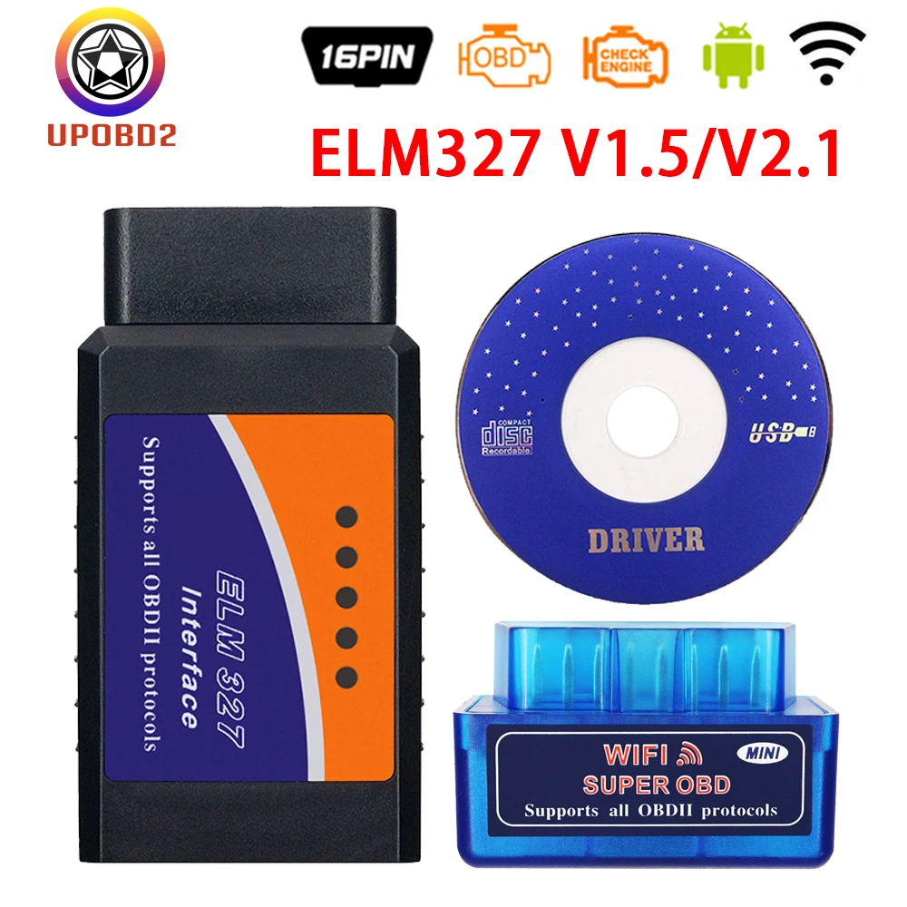 Mini Elm327 Obd2 V1.5 V2.1 Wifi Bluetooth-compatible 327 Obd 2 Scanner ...