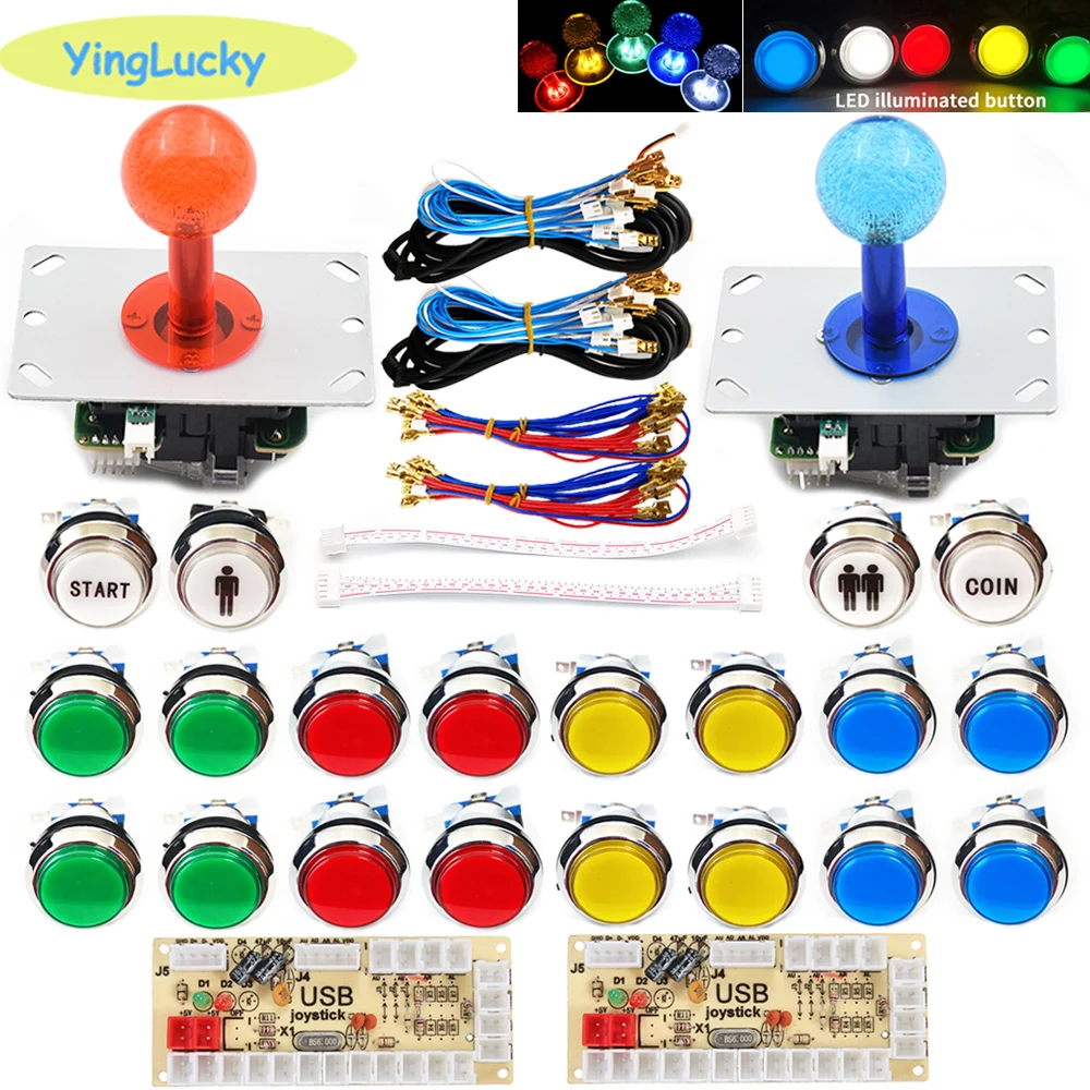 Arcade Diy Kit Usb Zero Delay Encoder With Led Sanwa Joystick ...