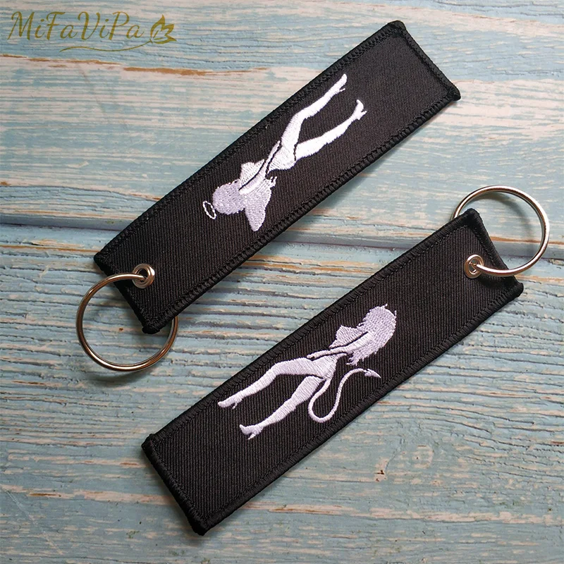 MiFaViPa-Embroidery-Angel-Devil-Keychains-Porte-Fashion-Trinkets-Gift ...