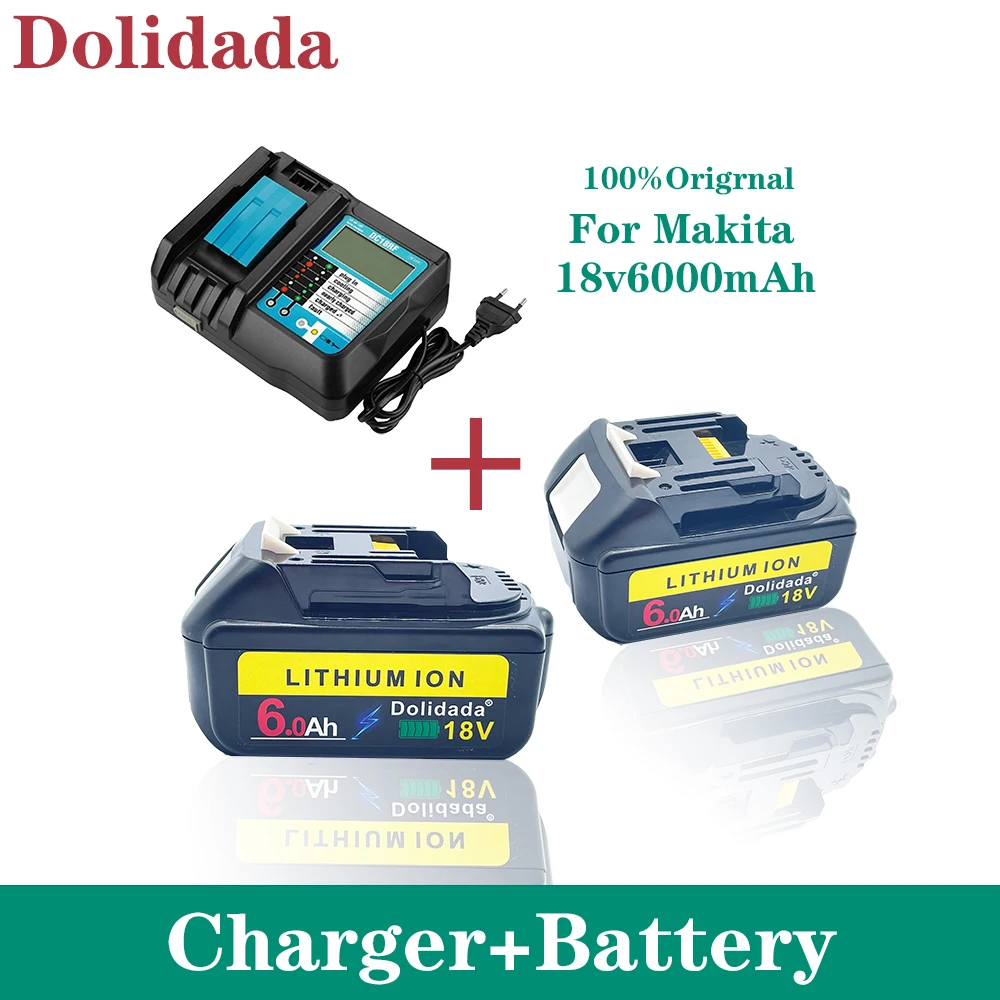 Batería recargable BL1860 para Makita, Pila de iones de litio de 18 V, 6000mAh, BL1840, BL1850 ...