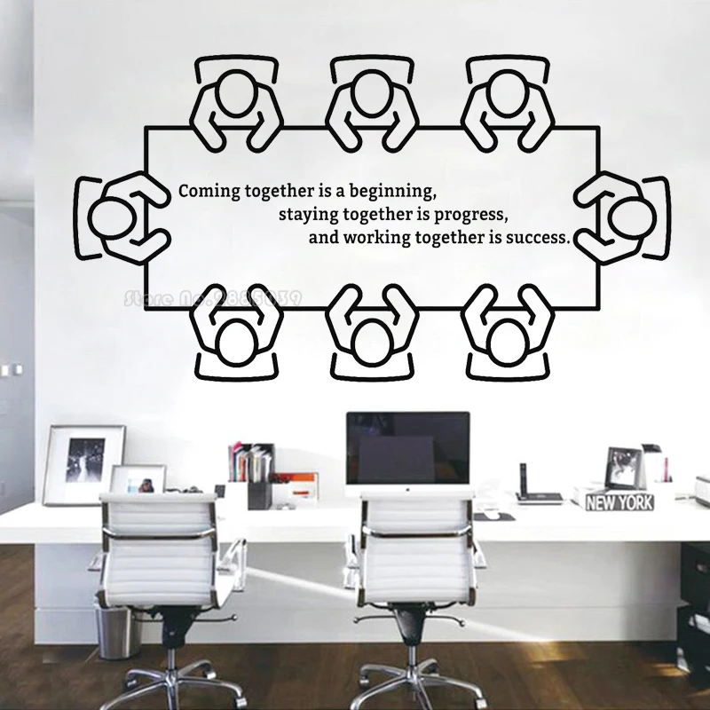 Meeting-Room-Vinyl-Wall-Stickers-Office-Inspirational-Quotes-Teamwork ...