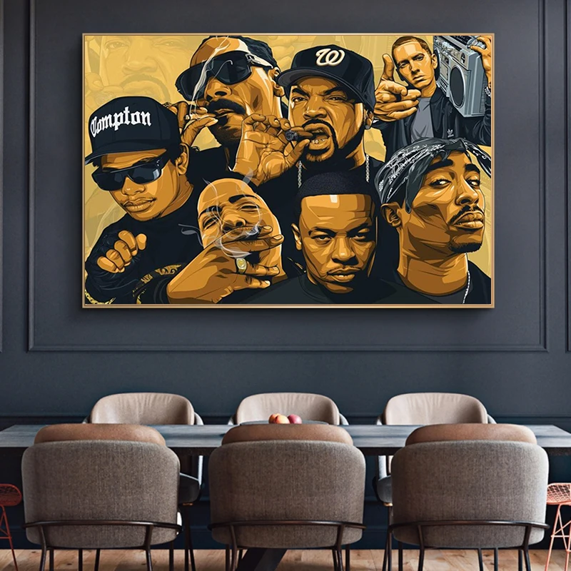 Hip-Hop-Tupac-Music-Star-Rapper-Posters-and-Prints-Canvas-Paintings ...