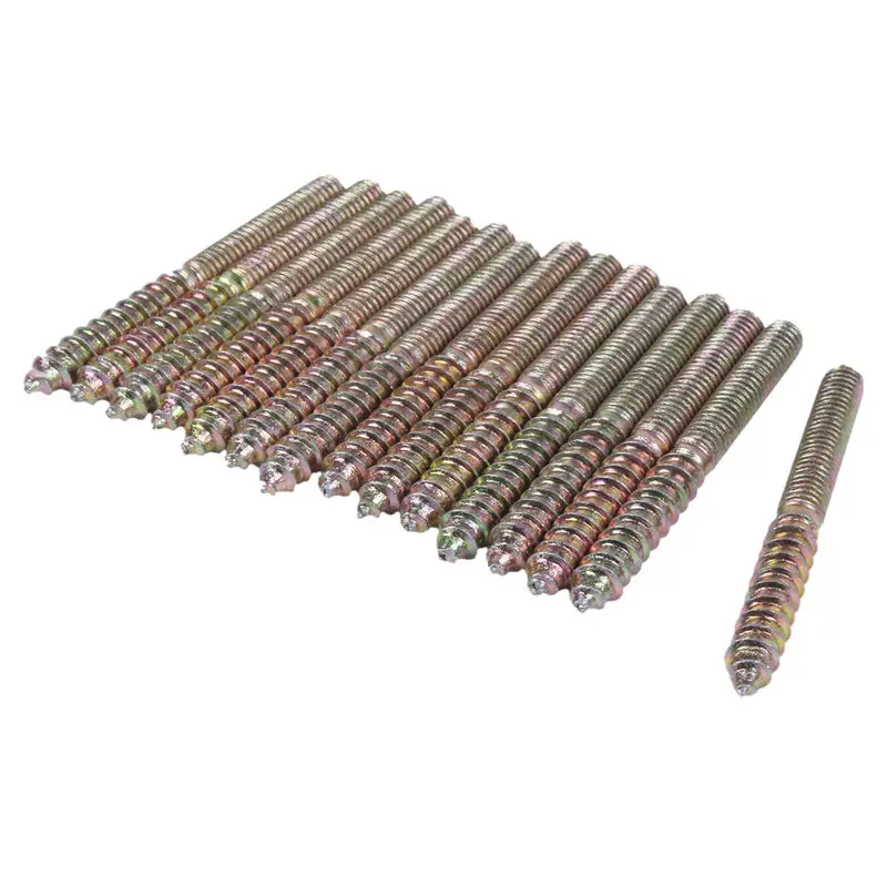 M6 x 59mm Double Ended Threaded Self Tapping Screw Rod Bolt Stud 15Pcs ...