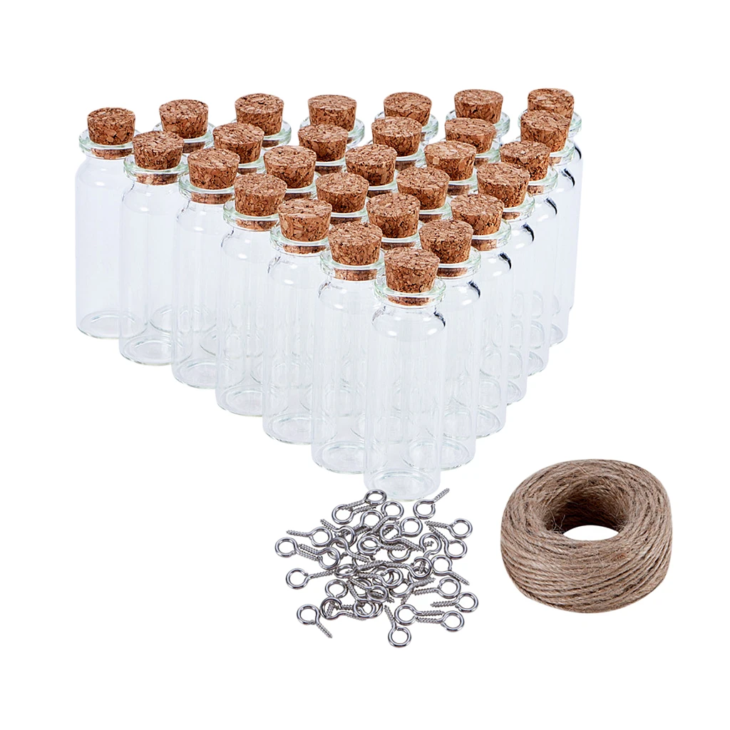 DIY Clear Cork Vials Glass Bottles Wishing Bottles DIY Wedding Party ...