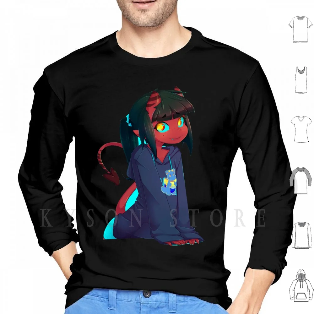 Meru The Succubus Sticker Hoodie long sleeve Cotton Meru The Succubus ...