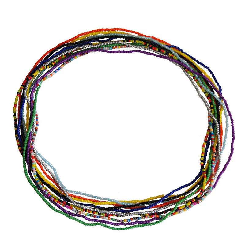 10 Pcs Elastic Waist Bead Chains African Belly Beads Colorful Beach ...