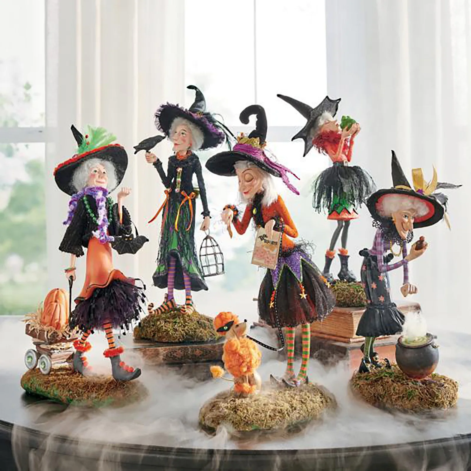 Halloween-Decorative-Figure-Witch-Statue-Resin-Pumpkin-Elegant-Witch ...
