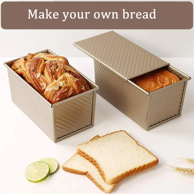 Toast Box Mold Rectangular Carbon Steel Non-stick Loaf Pan with Cover ...