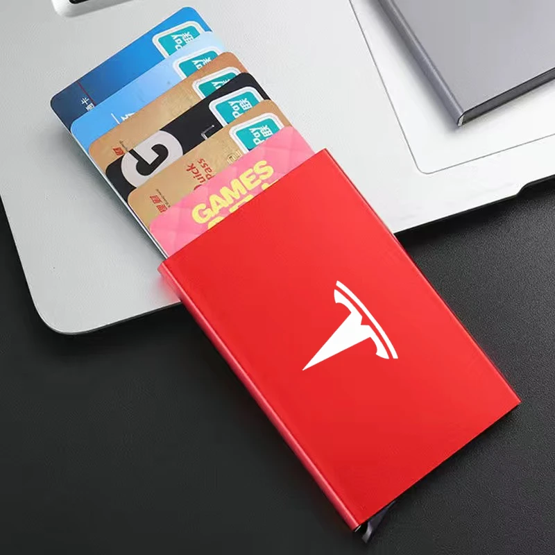 Smart Wallet Thin ID Card RFID Case Automatically Metal Key card holder ...