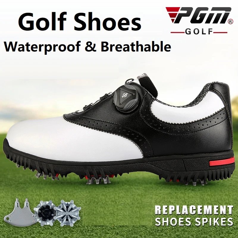 Pgm Men Golf Shoes Waterproof Sports Shoes Rotating Buckles Anti-slip ...