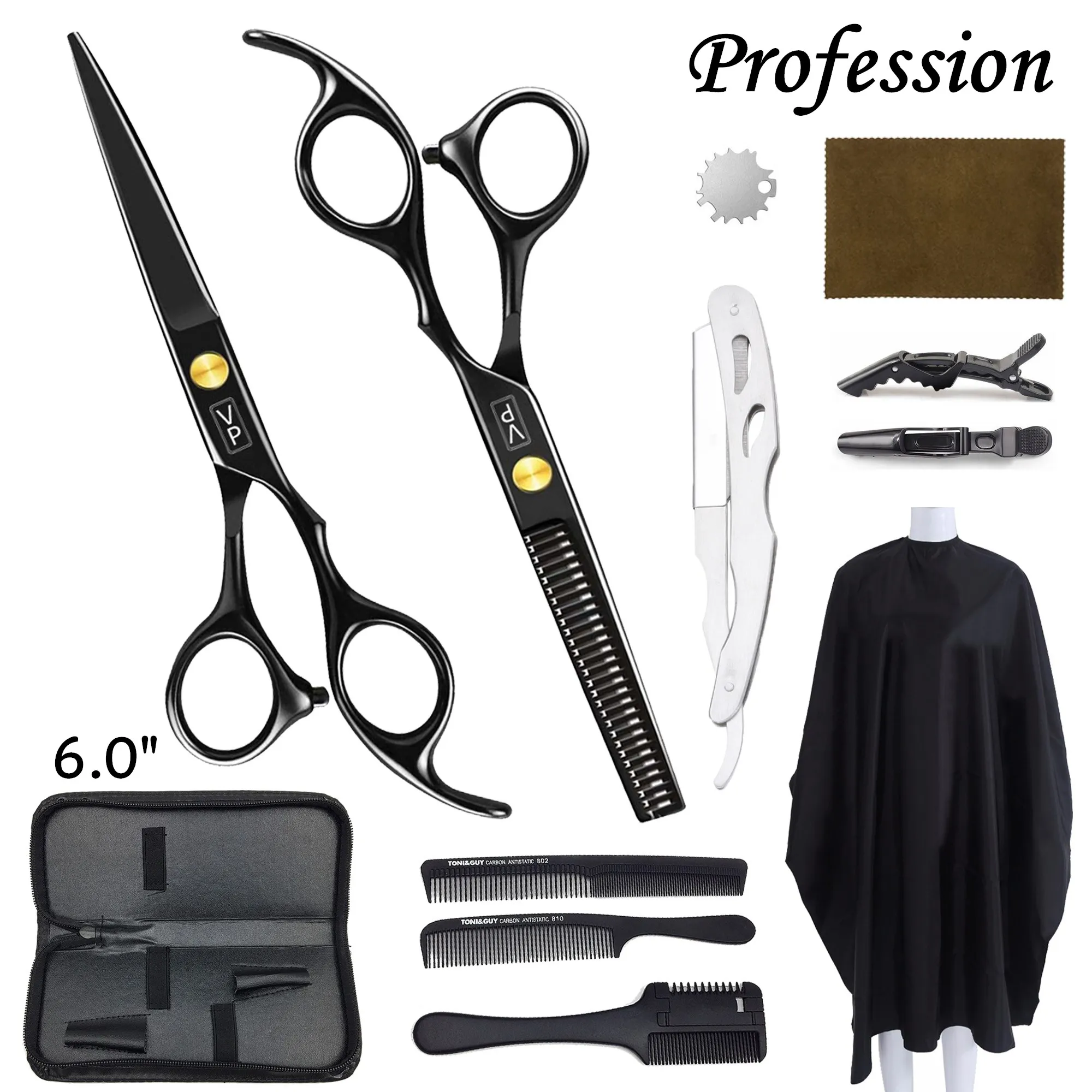 Professional-Hairdressing-Scissors-Kit-Hair-Scissors-Barbershop-Barber ...