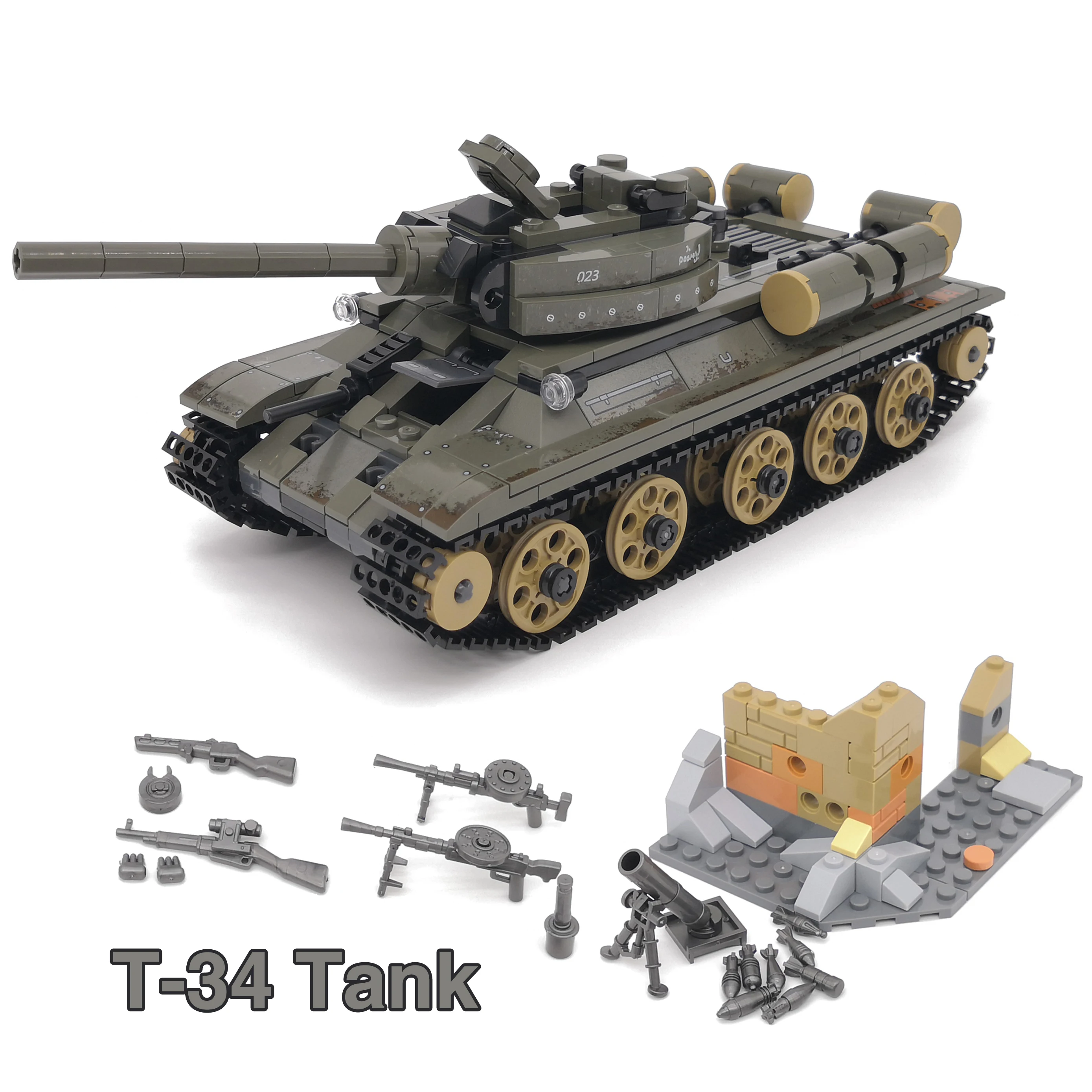 Military Vehicles T-34 Medium Tank Moc Ww2 Soviet Army Russia Soldier ...