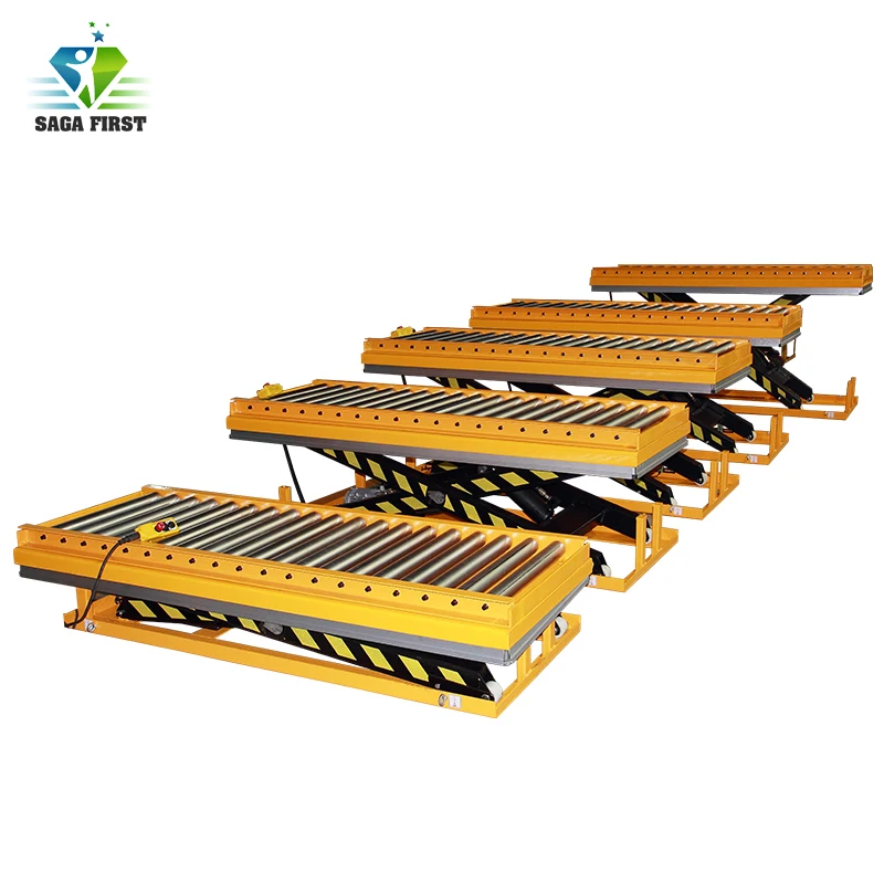 Hydraulic Roller Lift Platform Stationary Scissor Roller Table Lift ...