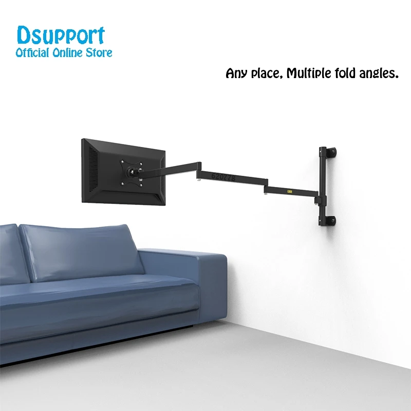 Wall Mount Ultra Long Arm Monitor Support Full Motion Monitor Holder ...