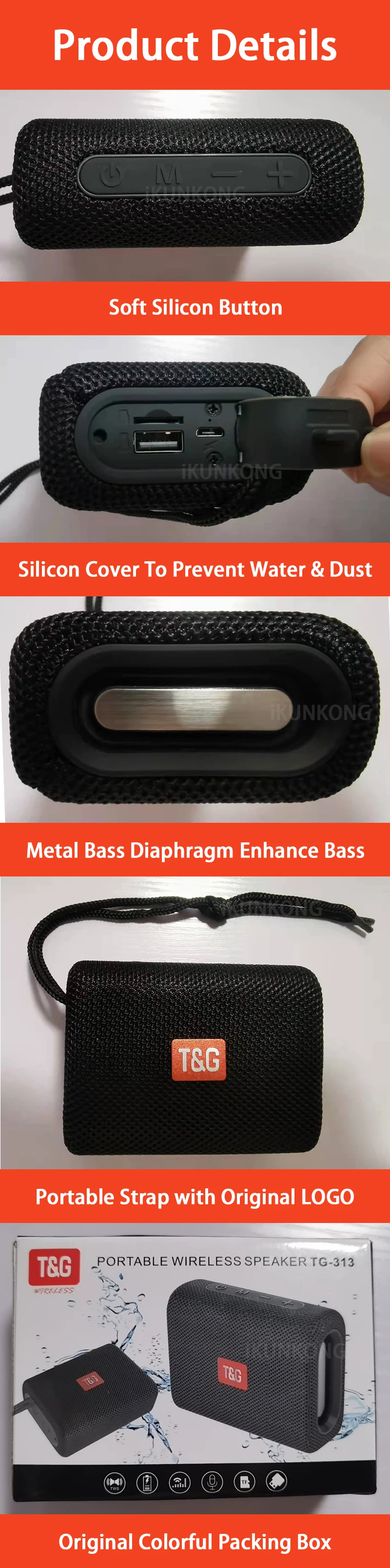 T&G TG-313 Portable Bluetooth Speaker - OTC.LK