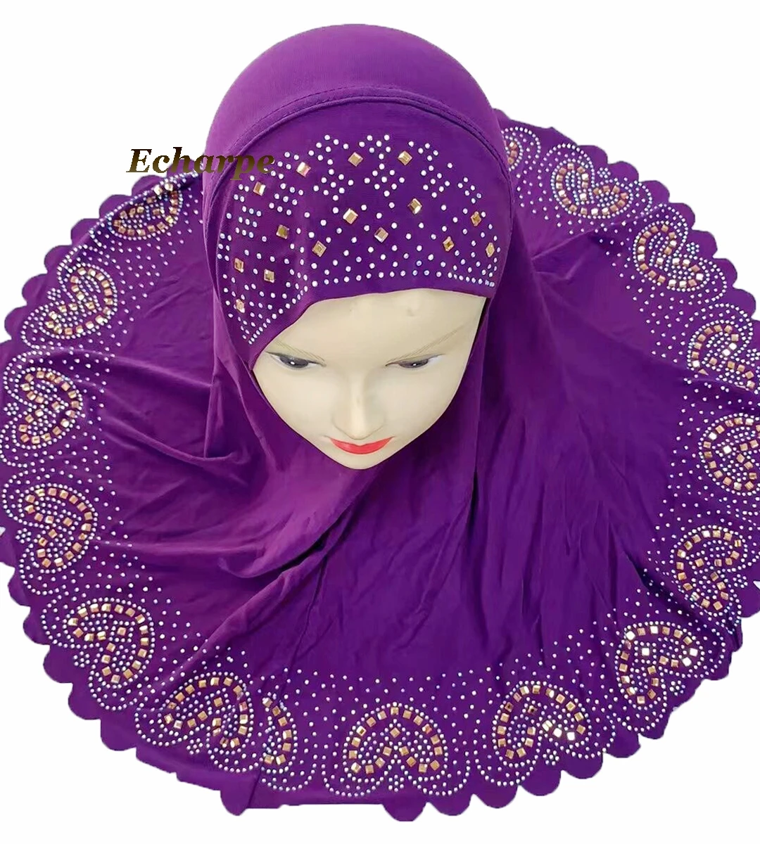 12PCS/Dozen Muslim Kids Girls Solid Hijab Hats Children Islamic ...