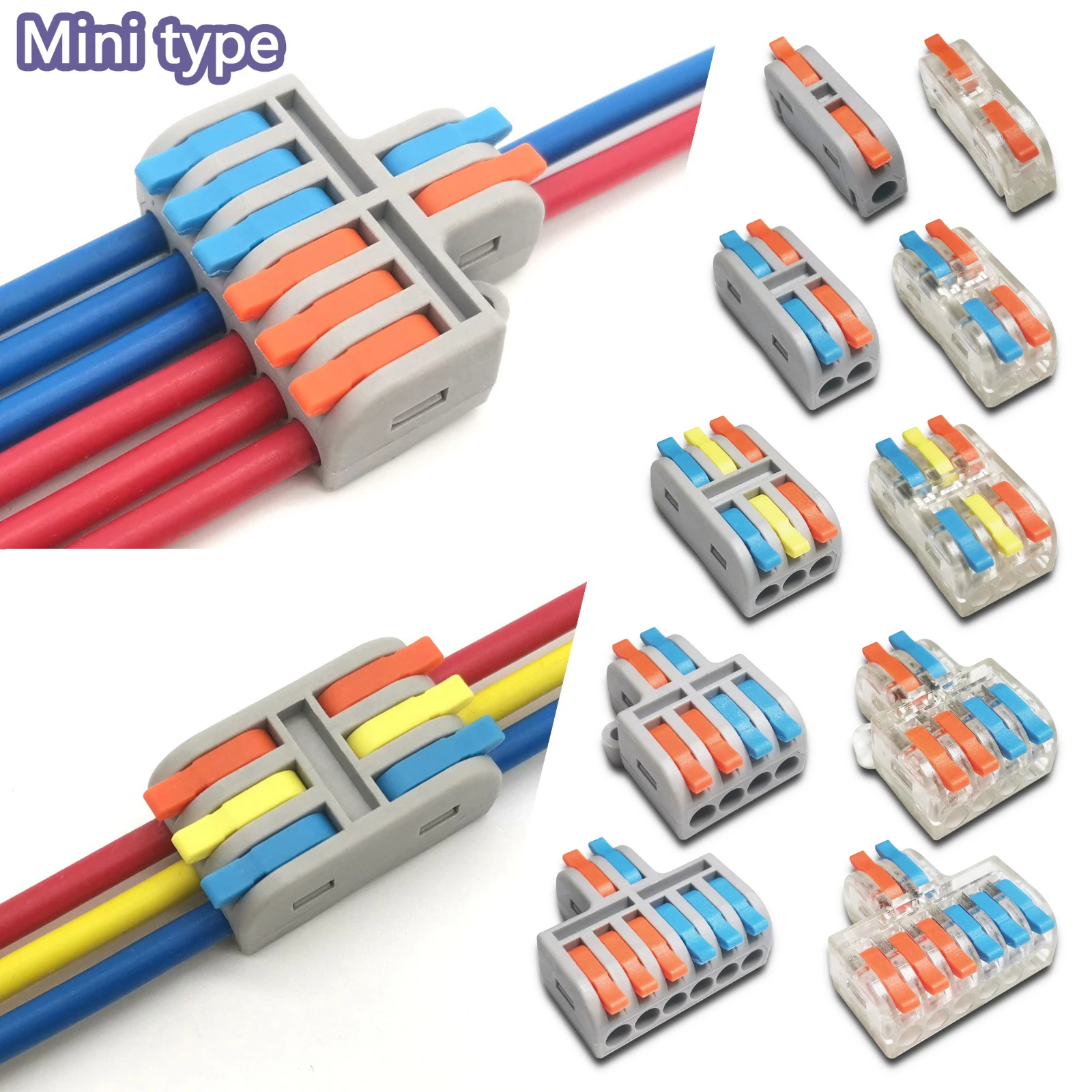 Mini Fast Wire Cable Connectors Universal Compact Conductor Spring ...