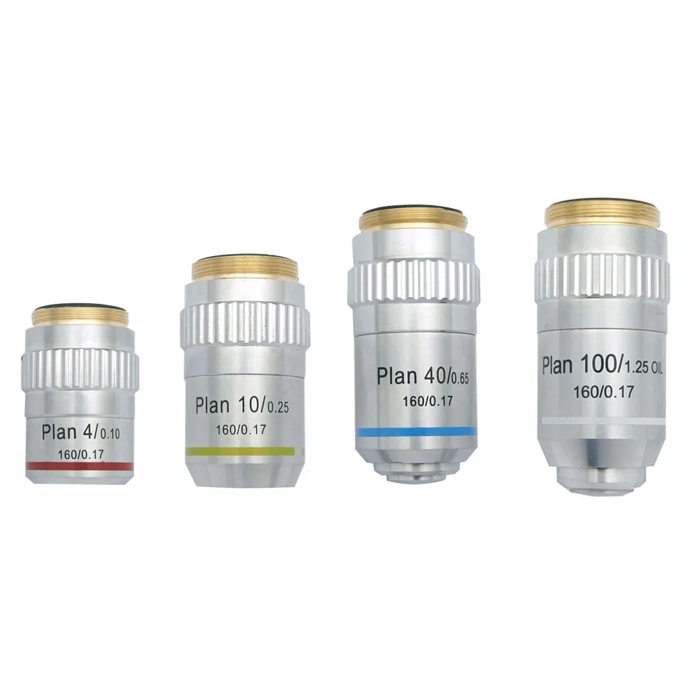 Microscope-Plan-Achromatic-Objective-Lens-20-3-RMS-Mounting-Size-4X-10X ...