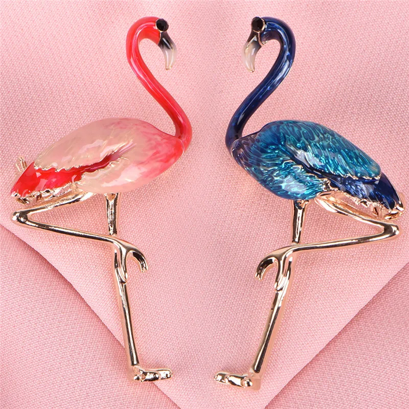 Alloy-Red-Blue-Enamel-Flamingo-Bird-Brooches-Women-Men-s-Metal-Animal ...