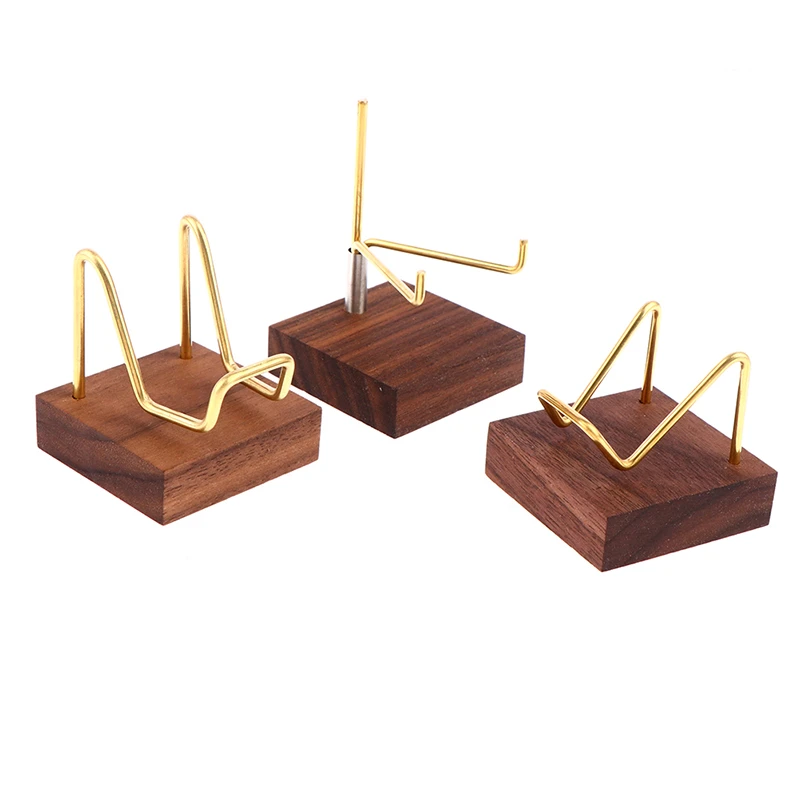 Metal Arm Mineral Stand Display Holder Rack Wood Support Base For ...