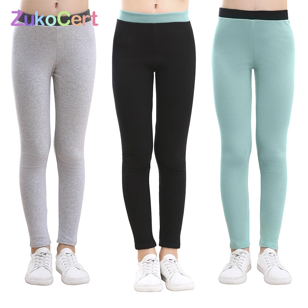 ZukoCert Teens Girls Leggings Autumn Warm Cotton Girl Skinny Pencil ...