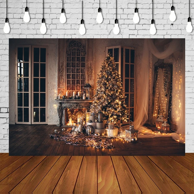 Rustic Christmas Lights Background