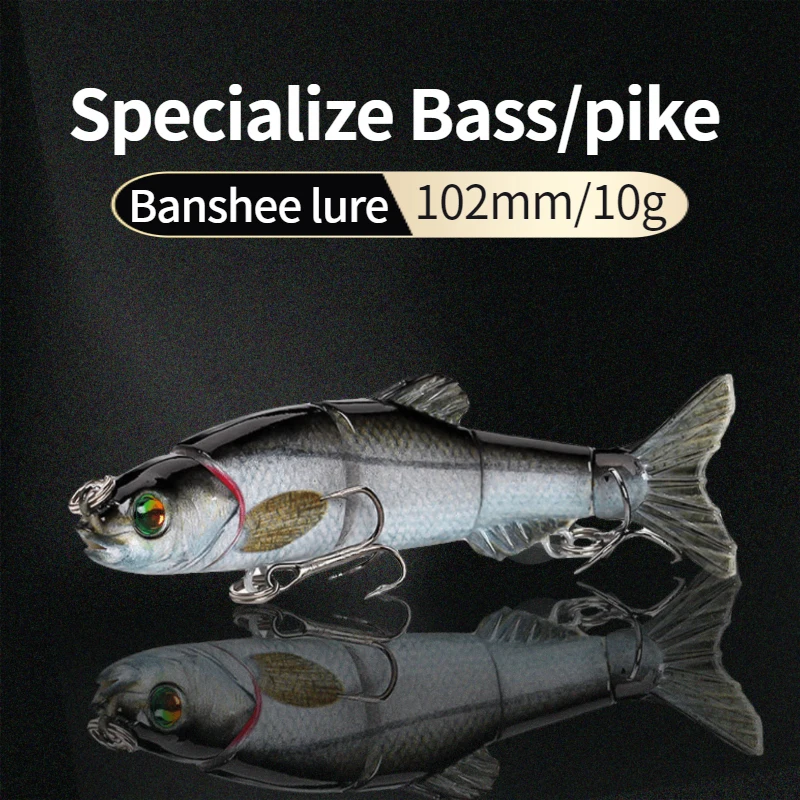 Banshee 102mm 10g Sinking Wobblers Fishing Lure 5 Segments Hard Bait ...