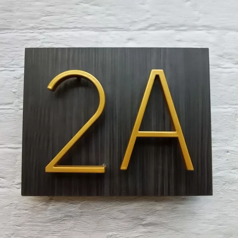 127mm Golden Floating Modern House Number Gold Door Home Address ...