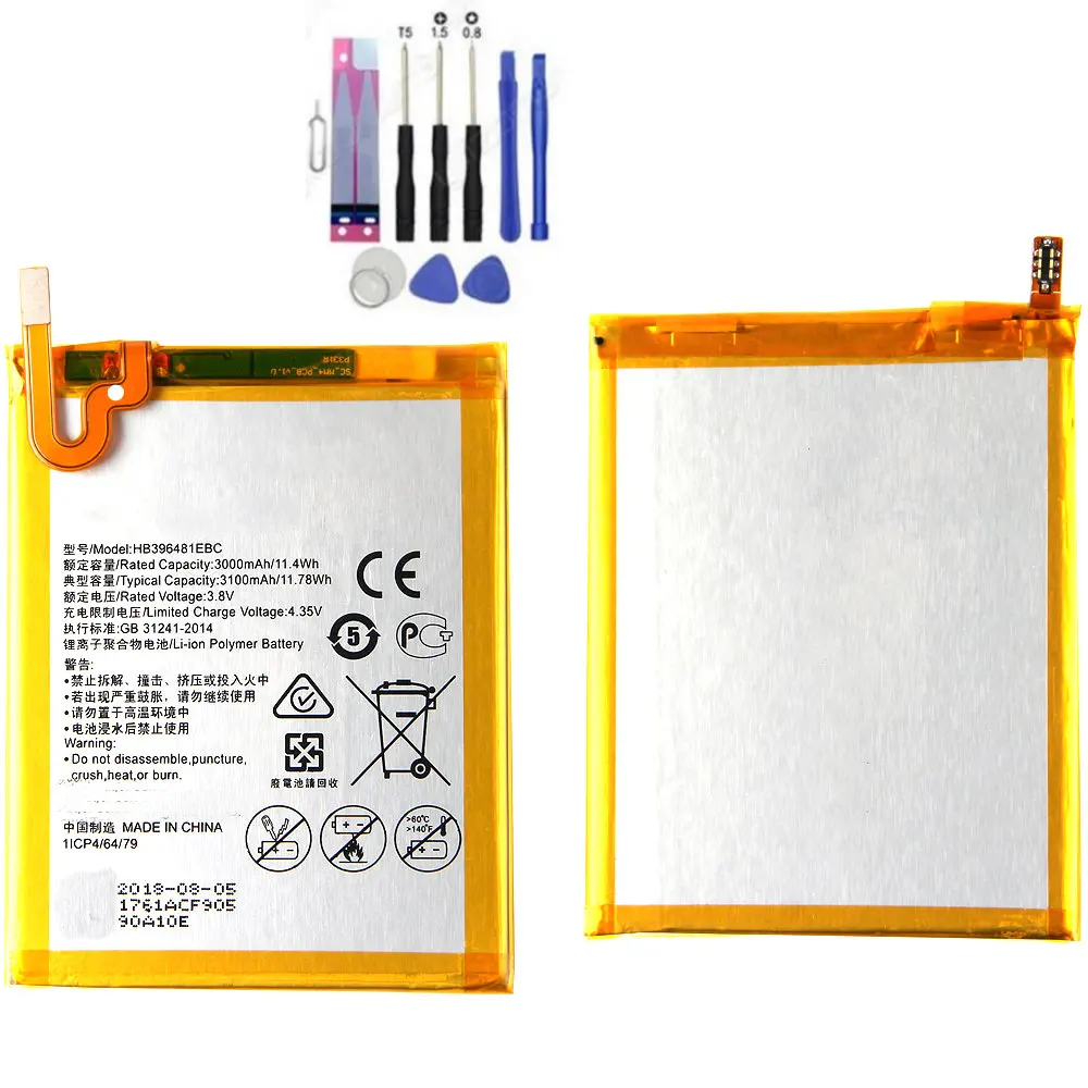 High quality Replacement Battery 3000Mah HB396481EBC For Huawei Honor ...