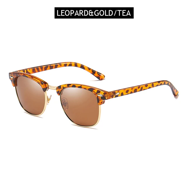 FUQIAN Classic Sunglasses Polarized Men Retro Square Rivet Sunglasses ...