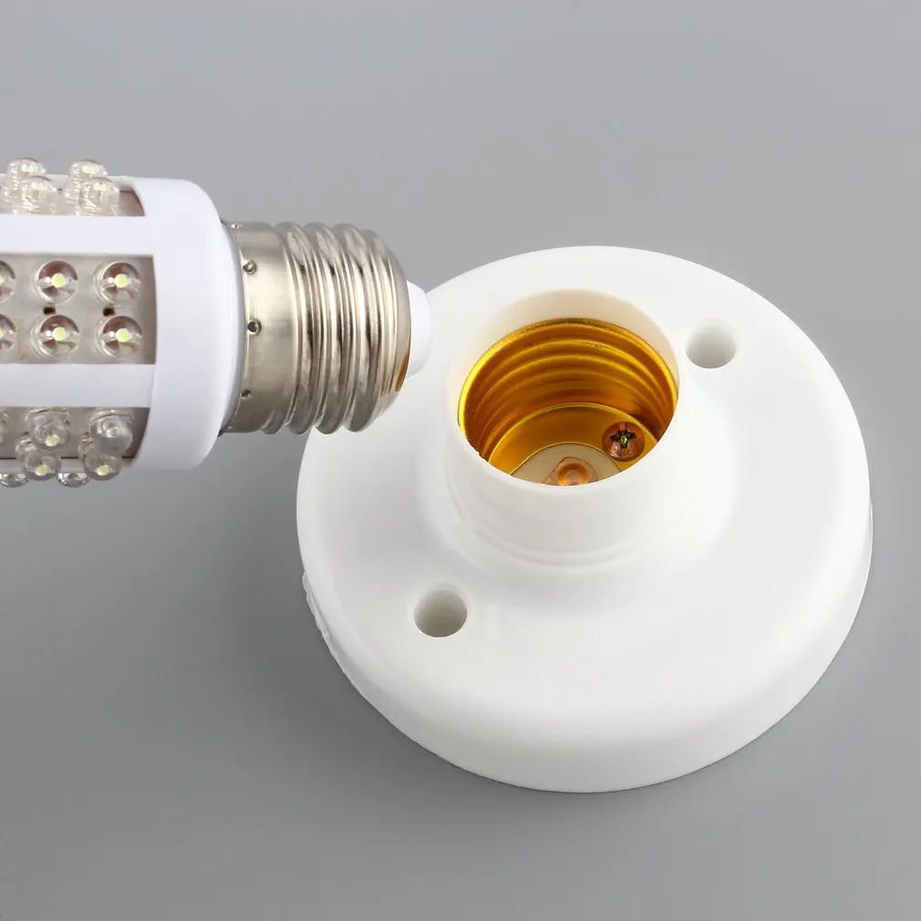Useful E27 Round Plastic Base Screw Light Bulb Lamp Socket Holder White ...