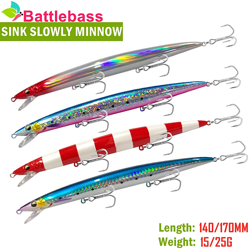 BATTLEBASS 140/170mm 15/25g sert yem Minnow Shad Crankbait balıkçılık ...
