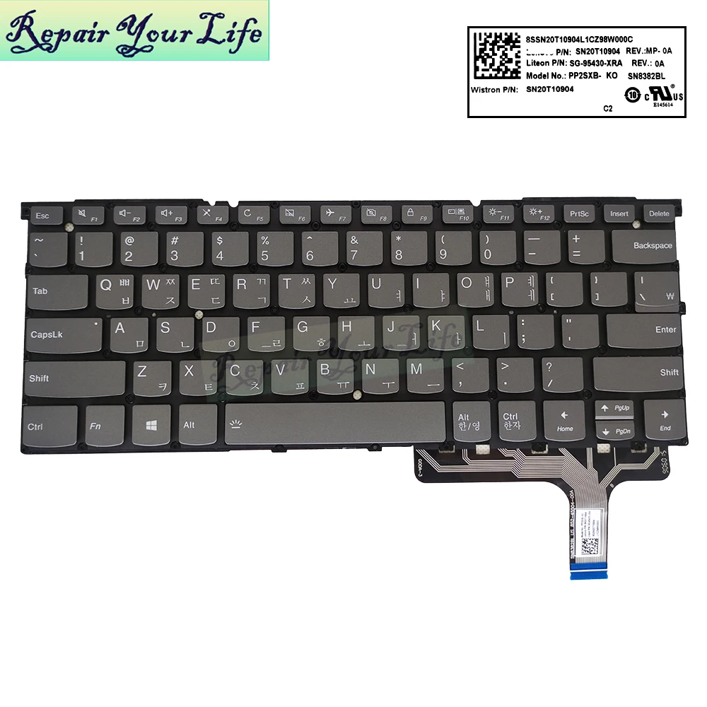 KR/KO 한국 노트북 키보드 백라이트 레노버 요가 S940 14 S940 14IIL S940 14IWL 백라이트 키보드 ...