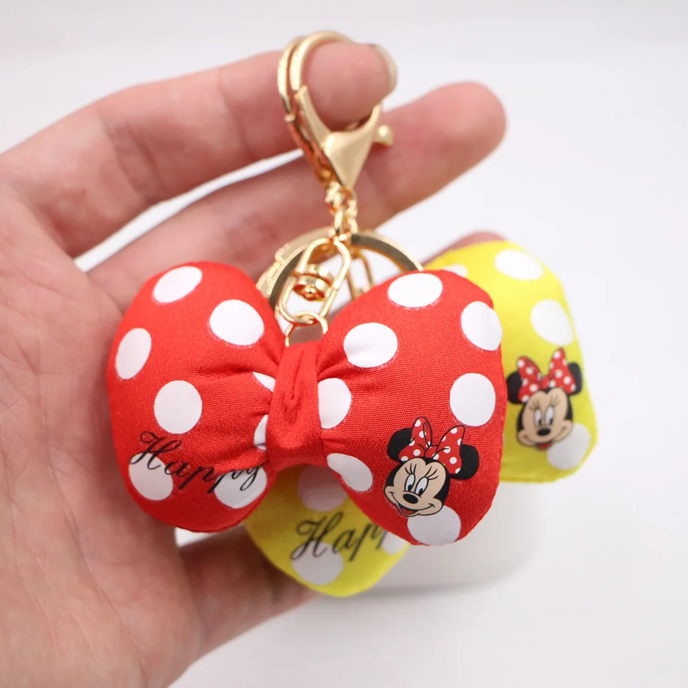 Disney Minnie Keychain Cartoon Cute Minnie Bow Keyring Ornaments Girls ...