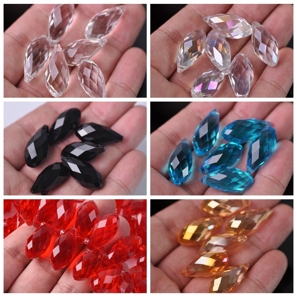 Pure-Color-Plated-Teardrop-Faceted-Crystal-Glass-12X25mm-Top-Drilled ...