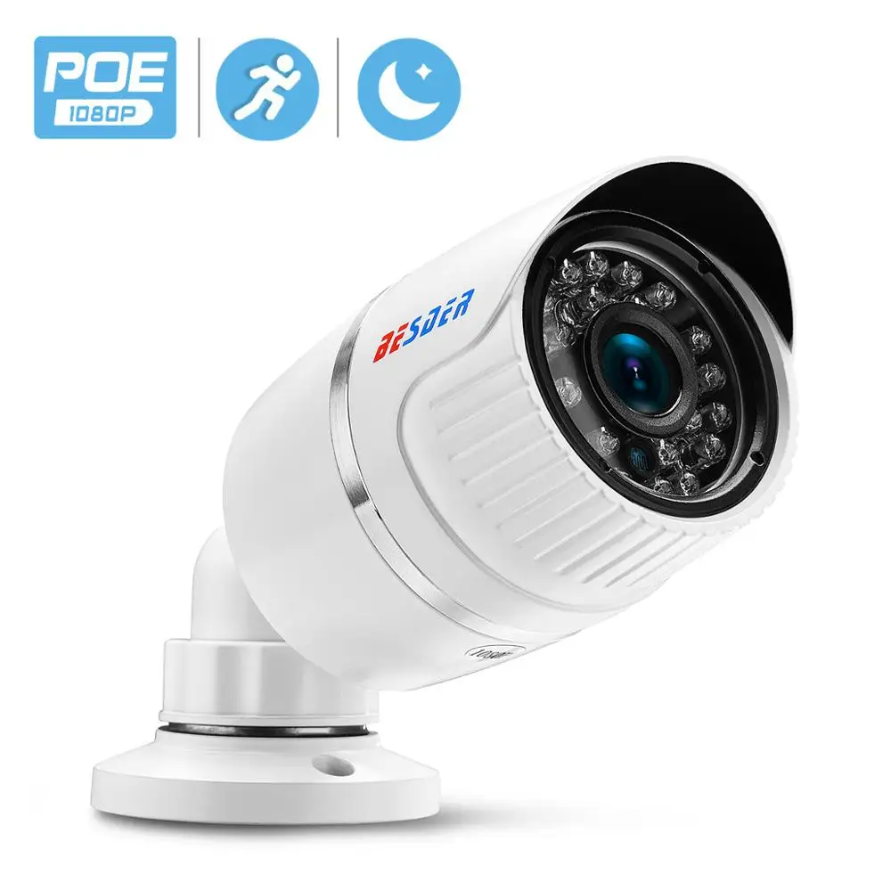 Besder 2mp Poe Camera Dc12v /48v Poe Ip Camera 720p 960p 1080p Cctv ...