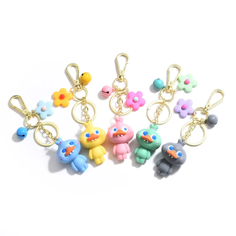 Cute Cartoon Resin Little Yellow Duck Keychain Ugly Duckling Doll ...