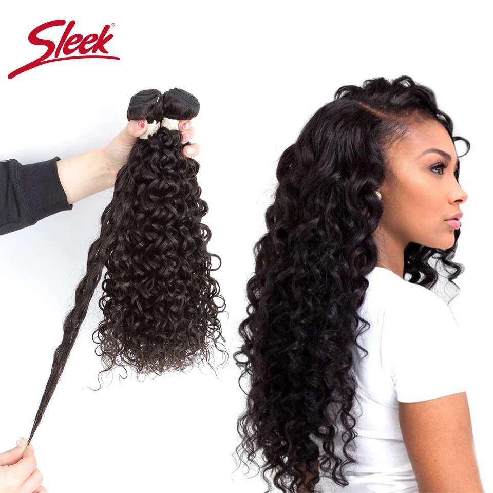 Sleek Brazilian Spanish Wave Hair Bundles Natural Color Water Wave 10 ...