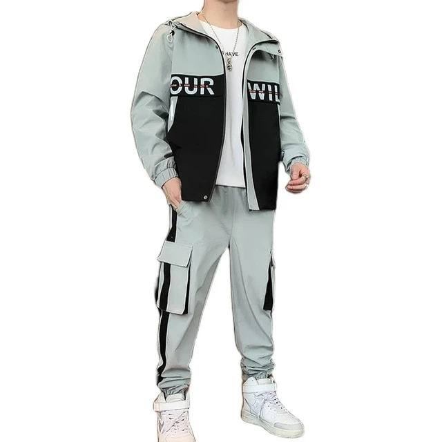Men's Fashion Tracksuits 2022 New Men Hip Hop Sweat Suit Male Patchwork ...