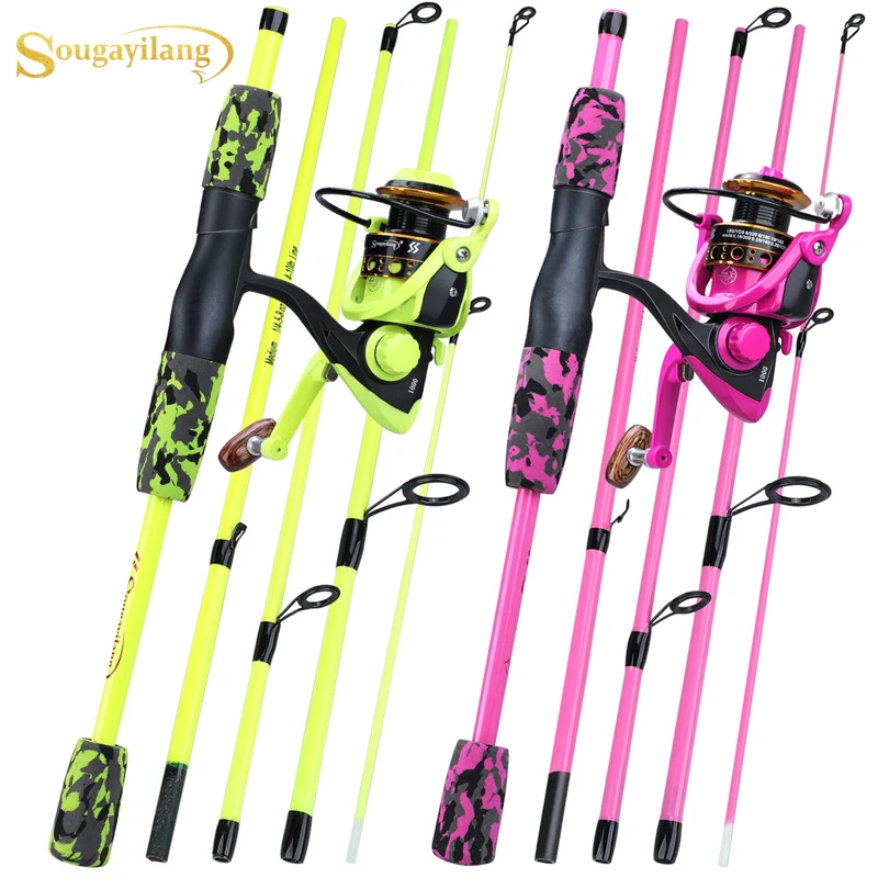 Sougayilang-5-Section-Red-Yellow-Fishing-Set-170cm-Fishing-Rod-and-YW ...