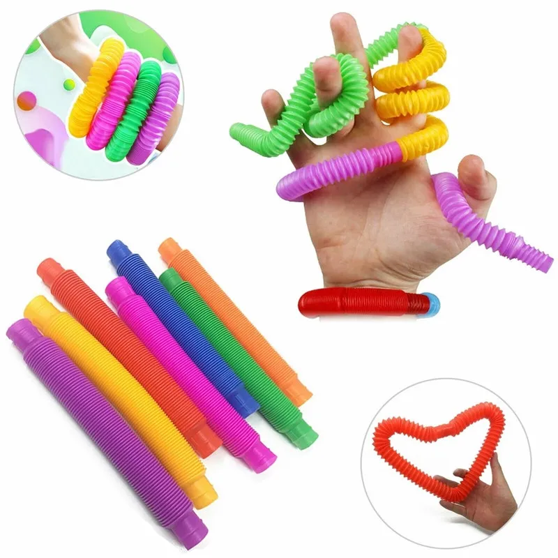 Colorful-Fidget-Pop-Tube-Toys-Plastic-Stretch-Pipe-Decompression-Stress ...