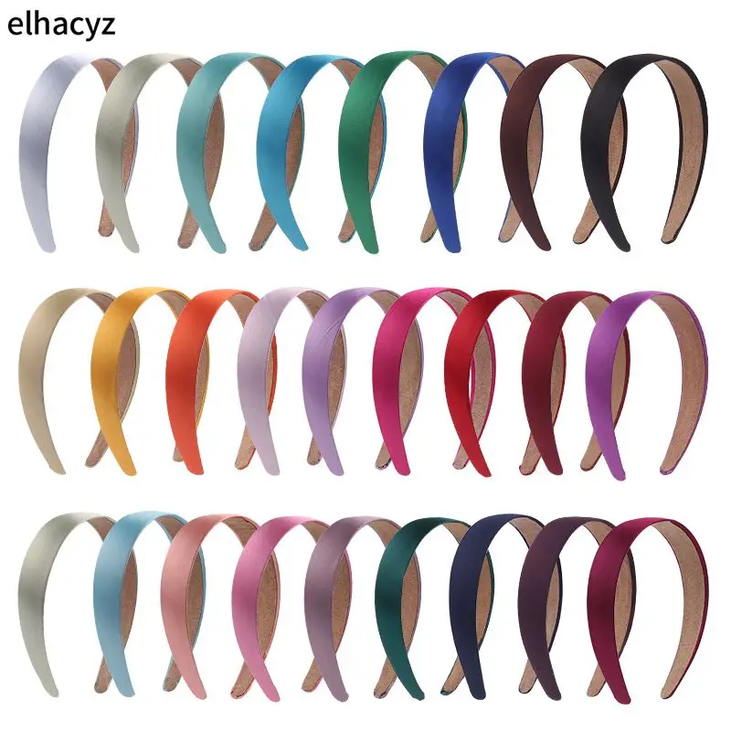 New Arrival Lady Solid Plain Satin Hairband Plain Girls Hairband Bow ...