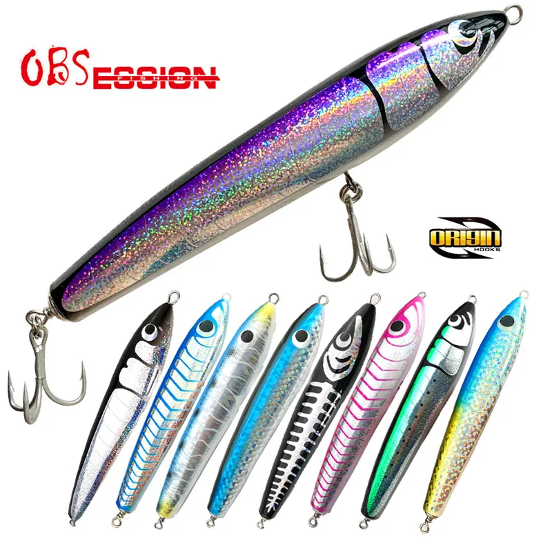 탑워터 빅 게임 감마 펜슬 나무 스틱베이트 표면 트롤링 미끼, 보트 낚시 인공 목수 미끼, 90g 120g 140g|낚시미끼들| - AliExpress