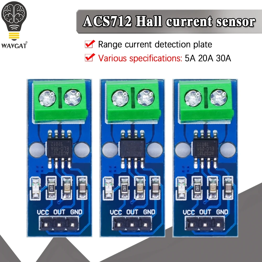 Wavgat Hot Sale Acs712 5a 20a 30a Range Hall Current Sensor Module ...