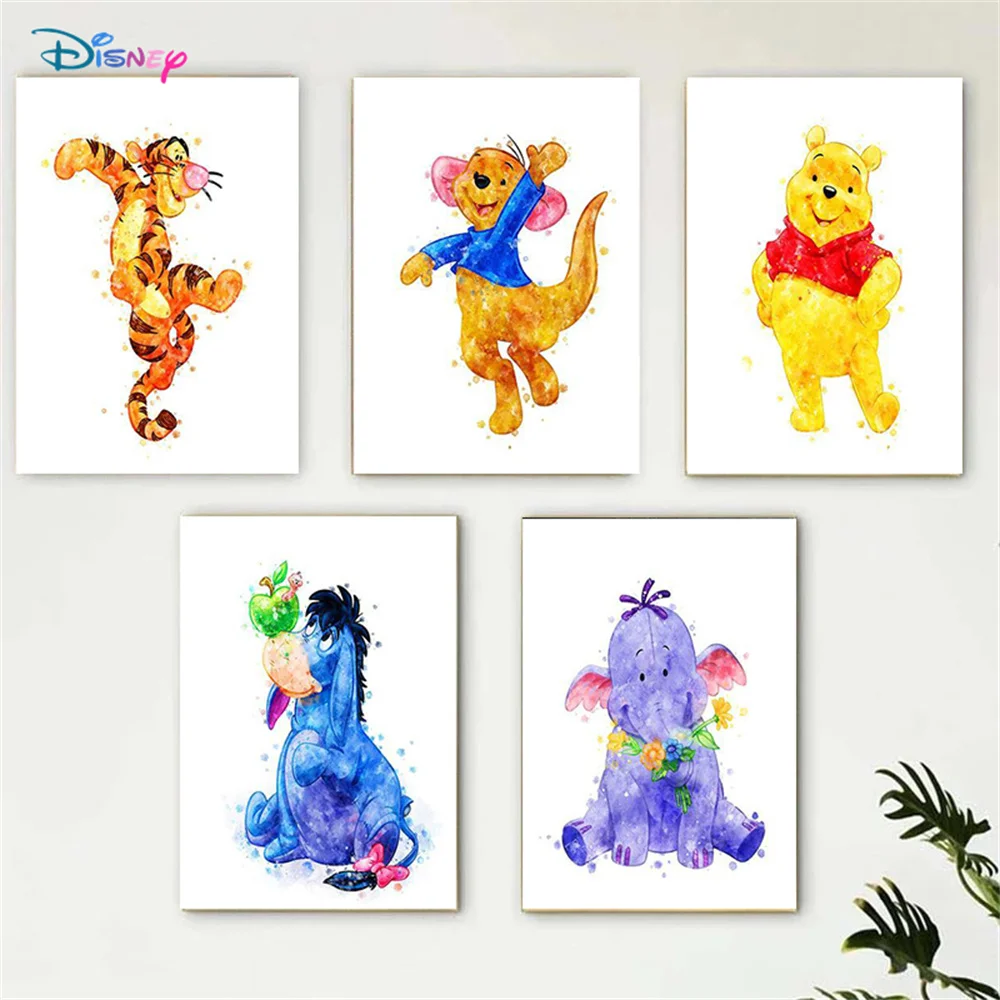 디즈니 만화 위니 푸우 And 티거 덤보 수채화 다이아몬드 페인팅 보육 벽 예술 어린이를위한 홈 룸 장식다이아몬드 페인팅 십자수