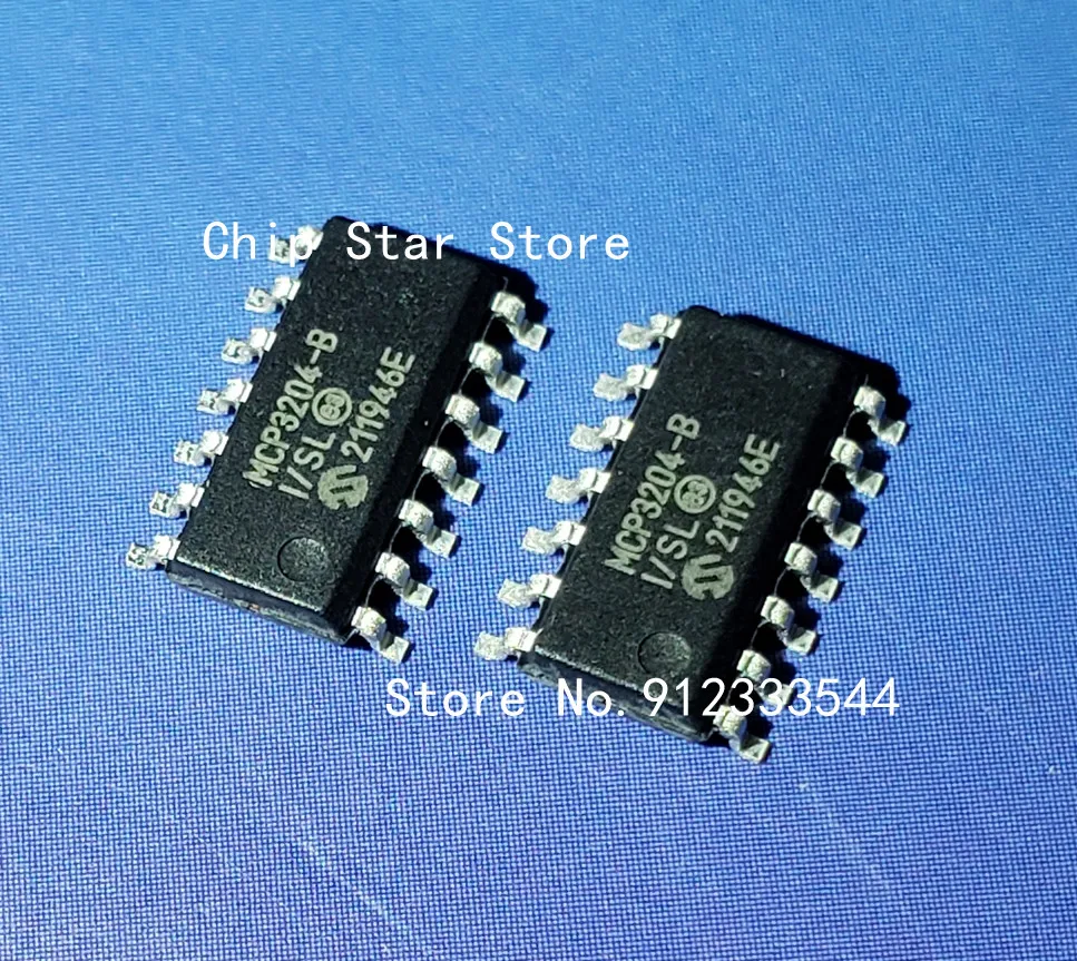 2PCS/Lot MCP3204 BI/SL MCP3204 SOP14 Analog to Digital Converters ADC ...